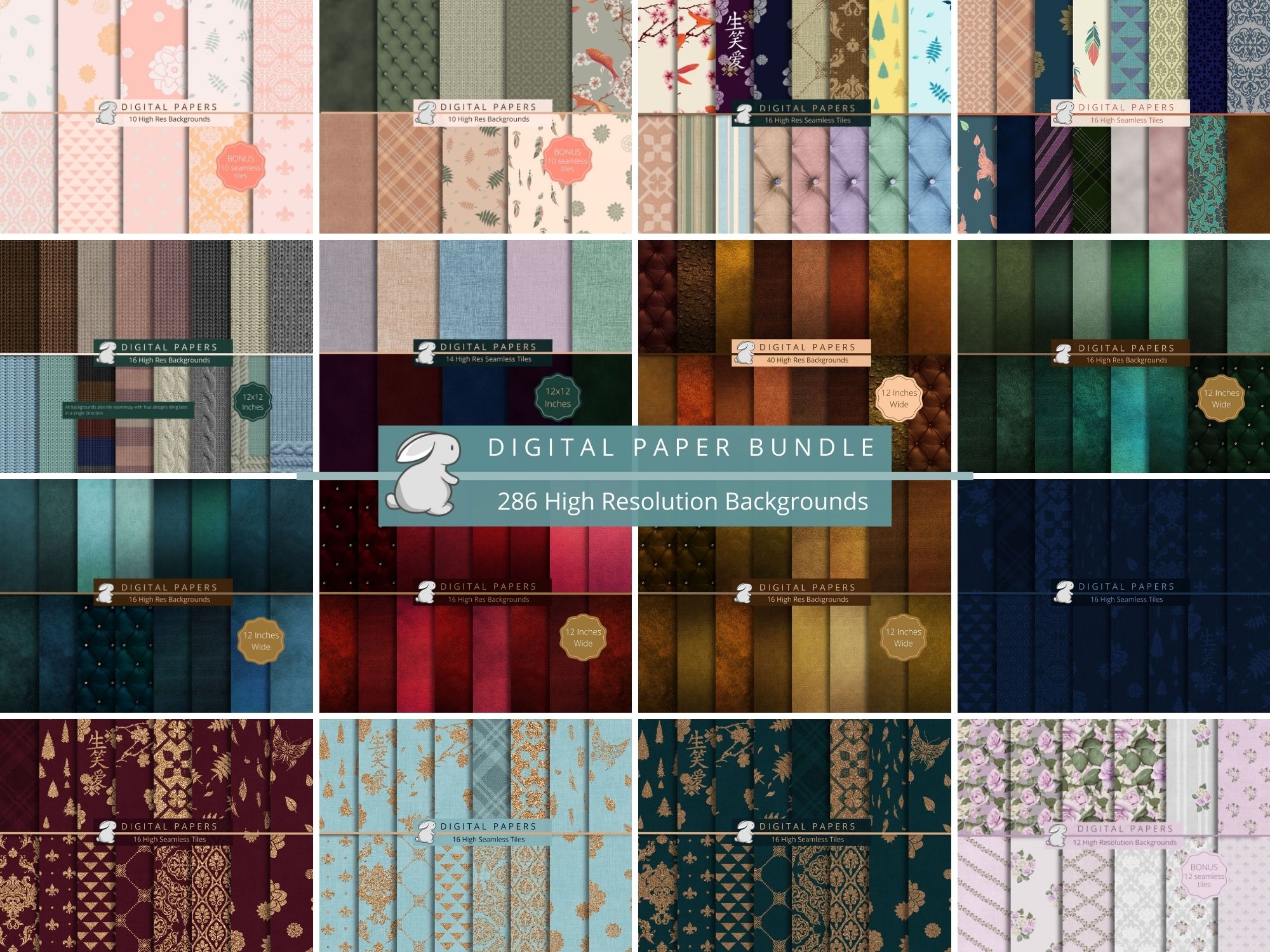 Fabrics & Patterns Digital Paper Bundle